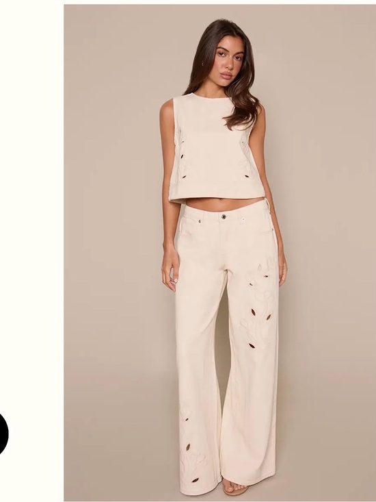 PrettyLittleThing | Pants & Jumpsuits | Floral Embroidery Cut Out ...